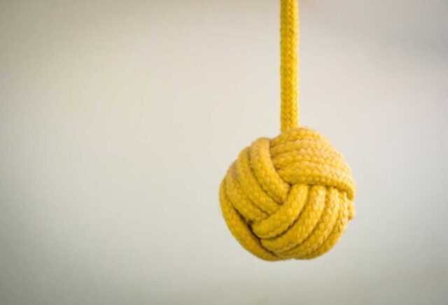 DIY Monkey Fist Dog Toy - How to Make a Rope Ball Dog Toy - PatchPuppy.com